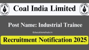 Coal India Industrial Trainee Recruitment 2025 - Apply Online